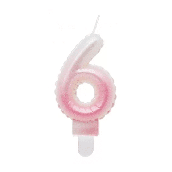 Vela Nº 6 Degradê Rosa 7 cm ⋆ Festa Na Hora